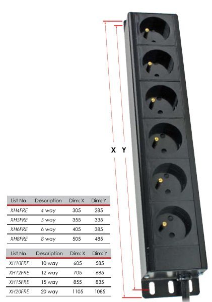 15 Way Vertical French Belgium PDU - PDU Online